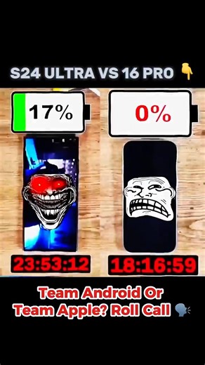 ⚡☠️SAMSUNG S24 ULTRA VS IPHONE 16 PRO BATTERY TEST!!