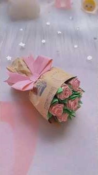 ​✨ DIY Miniature Paper Rose Bouquet | Easy Step-by-Step Paper Craft Tutorial 🌹🎀 #papercrafttutorial