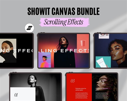 Showit Canvas Template Bundle | Scrolling Effects | Add on Showit Canvas Template | Showit Interactive Animations - Etsy