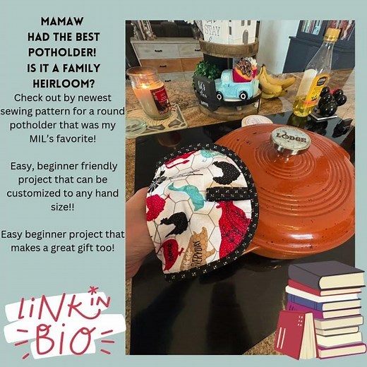 DIY Mamaw's Round Potholder- Easy Sewing Project