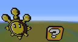 Pixel Art - Shine Sprite & Question Mark Block Minecraft Map