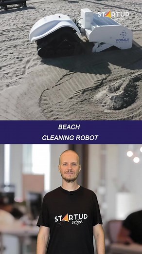 40K views · 401 reactions | This beach cleaning robot mechanically sifts sand to remove plastic waste and other debris. | Startup Selfie | Facebook