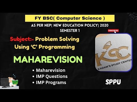 Fy BCS || Semester 1 || C programming || Maharevision || Imp questions and programs || Sppu ||