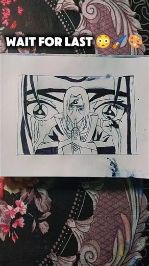wait for last 😳🎨🔥 || itachi drawing for beginners || #shorts #drawing #itachi