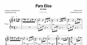 Para Elisa de Beethoven Partitura de Piano Completo (Full Per Elise)