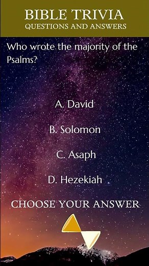 Bible Trivia Questions And Answers Multiple Choice