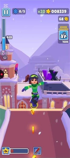 : Mia flying through the winter sky... ❄️🎻 #subwaysurfers #shortsfeed