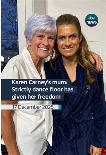 The mother of Strictly finalist and former Lioness Karen Carney speaks about the abuse her daughter received as a football pundit, and how dancing has given Karen a sense of freedom. #itvnews