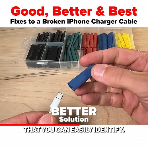 I will run you through 3 different options to fix your damaged iPhone charger cable. All 3 of these solutions are easy and you might have everything you need already at home. If not the most you will spend is $5 or $6 instead of $20 or $30 on a new cable. | Everyday Home Repairs