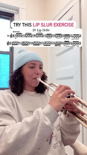 💡Practice tip: You can practice this exercise with the metronome set to (1) the dotted quarter note or (2) to the eighth note. Playing this exercise as heard in this video, with the metronome on the eighth notes, will help you keep your lip slurs as in time as possible. Setting the metronome to a bigger beat - like a dotted quarter note - will help you practice subdividing the eighth notes in your head! #trumpet #trumpetpractice #trumpetteacher #trumpetlessons #bandtok #bandkids