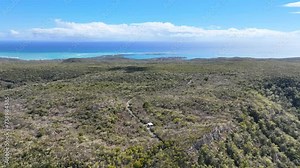 Aerial 4K drone video of Guanica State Park dry forest in southern Puerto Rico. One of the best examples of a subtropical dry forest in the Caribbean.