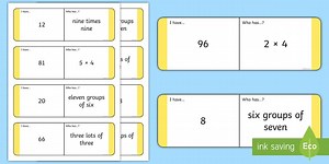 Maths Times Tables Loop Cards Up to 12x12