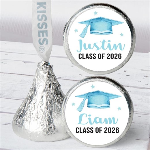 Personalized Chocolate Stickers for Graduation Party, Class of 2026 -blue Cap Party Favors - Set 108 - Etsy