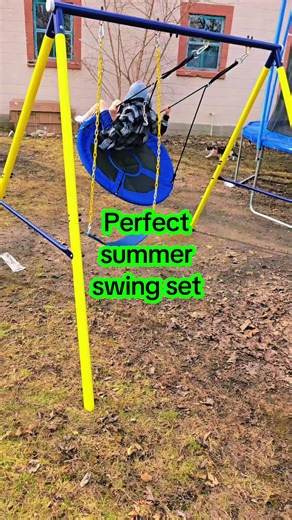 My kids are loving this swing set! So easy to put together! #swingset #outdoortoys