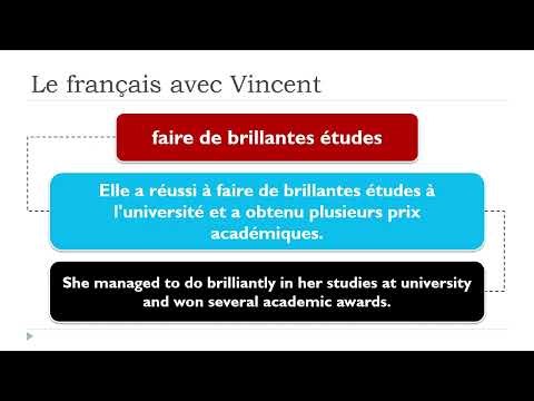 Learn French in 12 Months I Locution verbale avec Faire I Faire de brillantes études