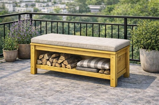 DIY Outdoor Storage Bench Plans | Nordic Garden Bench (PDF Download) - Etsy
