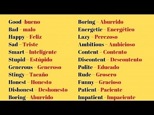 80 MOST USED ADJECTIVES IN SPANISH