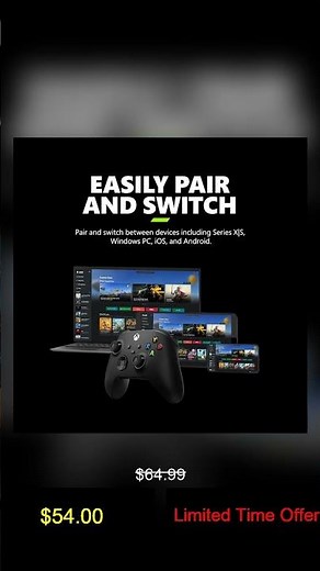 Xbox Wireless Gaming Controller (2025) – Carbon Black – Play on Xbox, Windows, Android, iOS, Fi