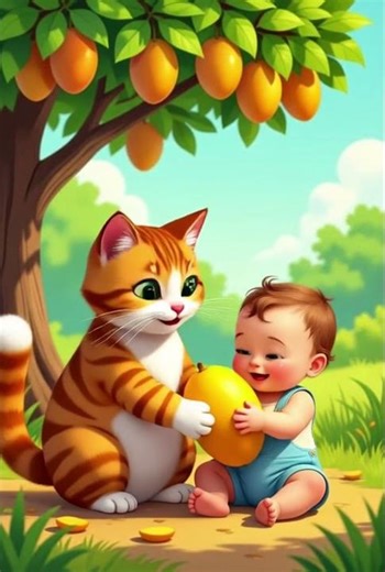 Cat Teach A B C D #funny #babytoons #catart #cartoons #cat #catillustration #cute #animatedstories
