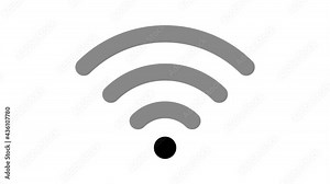 Wireless wifi signal animated. Wi-Fi Icon animation. 4k alpha channel video.