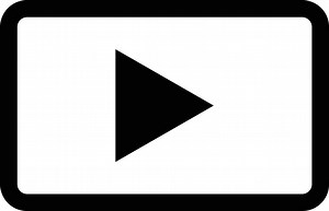 Video player button . Rectangular play button icon vector