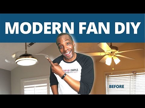 How To Install Modern Ceiling Hunter Fan W/ Retractable Blades (+ Cleaning Tips) | DIY Power Couple