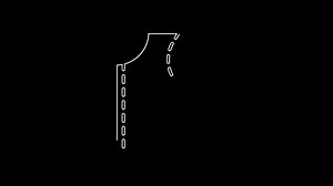 White Line Sewing Pattern Icon Isolated Black Background Markings Sewing