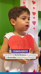 210K views · 22K reactions | COMOVENTE 梁 Vídeo de filho de Marília Mendonça em apresentação de Dia das Mães viraliza e emociona internautas Gravação foi compartilhada no Instagram oficial de Dona Ruth, mãe da cantora, e repercutiu nas redes sociais- https://bit.ly/44Rwxhd | Portal 6 | Facebook