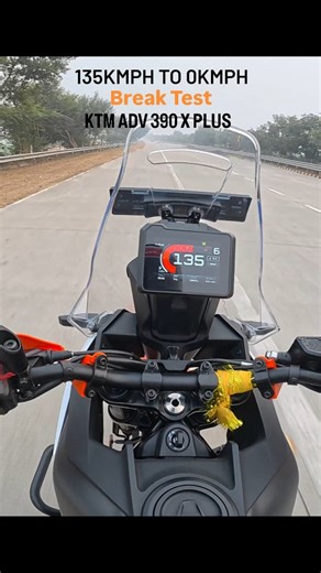 Emergency Breaking Test 135kmph To 0kmph ( Ktm adv 390 x plus @ktm_official @ktm_india #ktm #adv390 #ktmadv390xplus #topspeed #motorcycle | Vlogger Akash Chaturvedi
