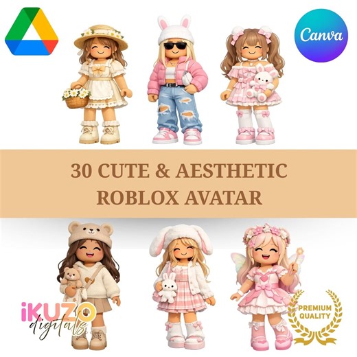 30 Roblox Avatar PNG Bundle – Transparent Background Clipart – Digital Download - Etsy