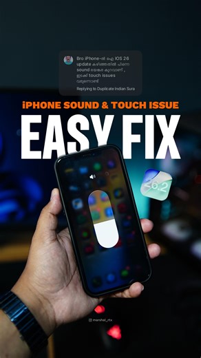 Marshal on Instagram: "iPhone Sound & Touch Not Working? 😱📱 Easy fix for iPhone sound problem Solve touch issues after iOS update Quick iPhone setting trick that really works #iphonefix #iosupdate #iphonetips #touchissue #soundproblem #ioshacks #techreels #trendingreels #reelsinstagram"