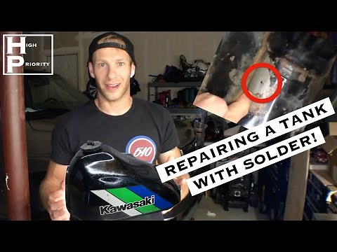 How to: Fuel tank rust hole repair using solder. First Time!