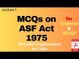 ASF Tests Preparation MCQs | Inspector ASF and AD ASF test MCQs | #inspectorasf #ADASF