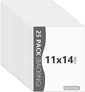 Somime 25 Pack Backing Boards Only - 11x14 Uncut White Mats Matboards, Acid Free Backerboards for Art Prints, Ideal for Photos/Pictures/Prints/Frames/Arts