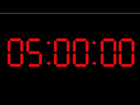 Five Hour Timer - 5 Hour Countdown Timer Alarm Clock with Loud Alarm - Red & Black Retro Digital