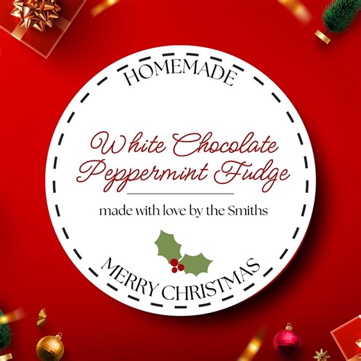 Personalized Christmas Candy and Baked Goods Labels | Custom Fudge Stickers for Holiday Gifts, Baking & Homemade Treat Presents - Etsy