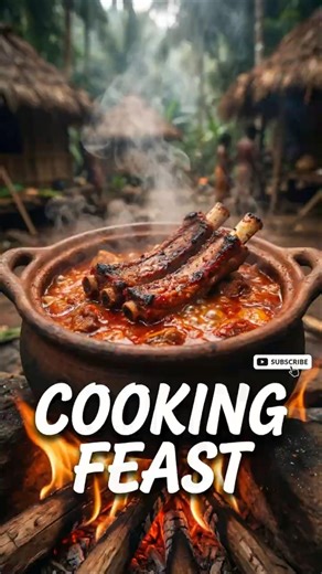 Traditional Tribal Food: Cooking Spicy Meat Curry in the Wild! #tribalcooking