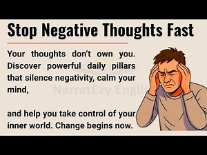 How to Stop Negative Thoughts Fast ✅ | Master Your Mindset, Master Your Life | Boost English Skills