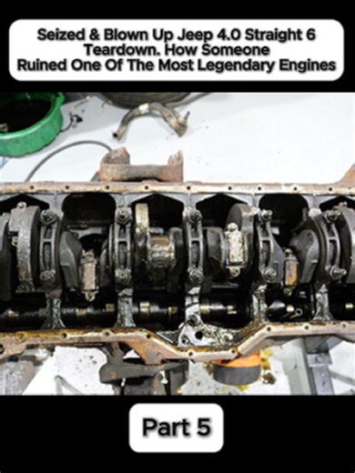 Seized & Blown Up Jeep 4.0 Straight 6 Teardown. How Someone Ruined One Of The Most Legendary Engines#mechanics #error404 #error #autorepairshop #infinite #enginebuild #remove #auto #rebuild #carfix #autocar #service #usa🇺🇸 #idolcar