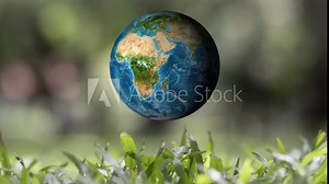 3d Render World Spinning Seamless Loop Animation Showing Planet Earth. 3d Render using satellite imagery NASA Planet Earth. Nature background