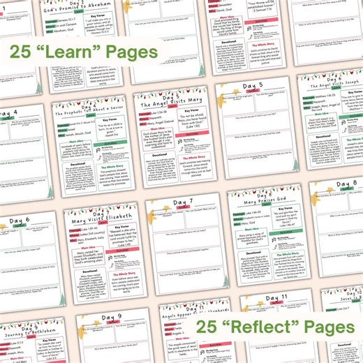 Advent Activities, Family Christmas Countdown Tradition, Kid Bible Activities, Holiday Coloring Pages, Family Bible Studies, Advent Calendar - Etsy