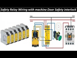 Safety relay wiring with Machine safety interlock connection ‪@CircuitInfo‬ #Safety