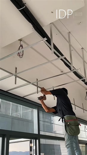 From empty space to structured workspace. Beam ceiling installation in progress for a modern office. Clean lines. Precise alignment. Quality execution. #interiordesign #officeinterior #commercialinteriordesign #ampang