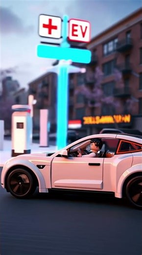 Tesla Model Y in LEGO City Lights | Bricked Cars ⚡🧱
