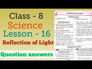 Class 8 Science lesson 16 Reflection of light Digest Answers Mh Board.