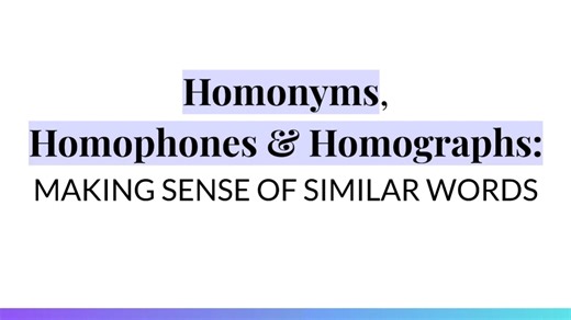 72 reactions · 5 comments | In this episode of the My English Matters podcast, Aisya talks about homonyms, homographs and homophones, and gives you ten examples of homonyms. There's also a quiz at the end to test your knowledge on the subject! | My English Matters | Facebook