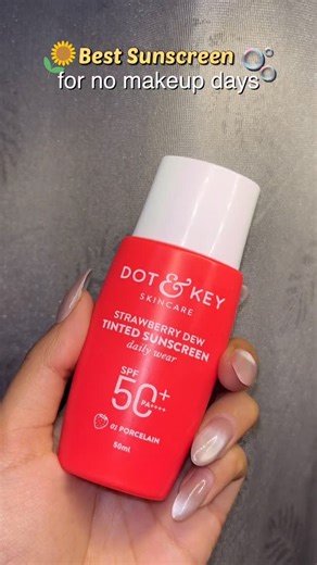 Samridhi on Instagram: "My go-to SPF on repeat🍓 @dotandkey.skincare Follow @sumuuhere for more ! . . . . . . [ dot&key , skincare , tinted sunscreen, spf ,tinted glow, no makeup , dot&key sunscreen , hydration, barrier repair, moisturizer , dot&key skincare , trending, viral product, explore , fyp , dry skin friendly] #dotandkeyskincare #dotandkey #dotandkeysunscreen #tintedsunscreen #trending"