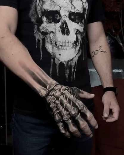 13K views · 333 reactions | How do youl ike this hand tattoo? Intenze Pro Team Artist: Led Coult #skeletontattoo #handtattoo #blackandgreytattoo | Intenze Tattoo Ink | Facebook