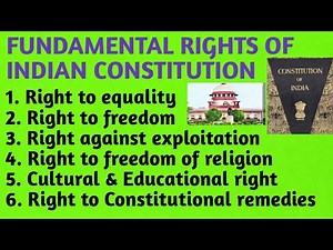 Fundamental Rights of Indian Constitution || Fundamental rights in Indian Constitution.