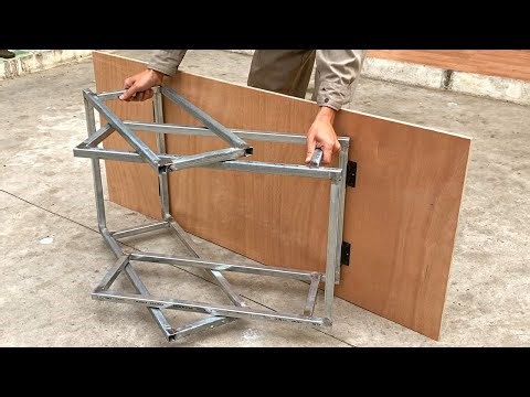 DIY - Great Craftsman's Ideas/How to make a smart 2 in 1 folding table/Metal Smart Folding Utensils!